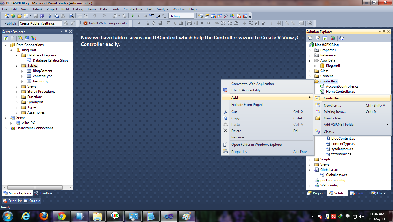 Alim Ul Karim's Blog: How to Create Database First in ASP.NET MVC3/MVC 3 using Entity Framework ...