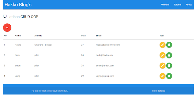 Membuat CRUD Dengan OOP PHP, MySQL dan Materialize CSS - Hakko Blog's