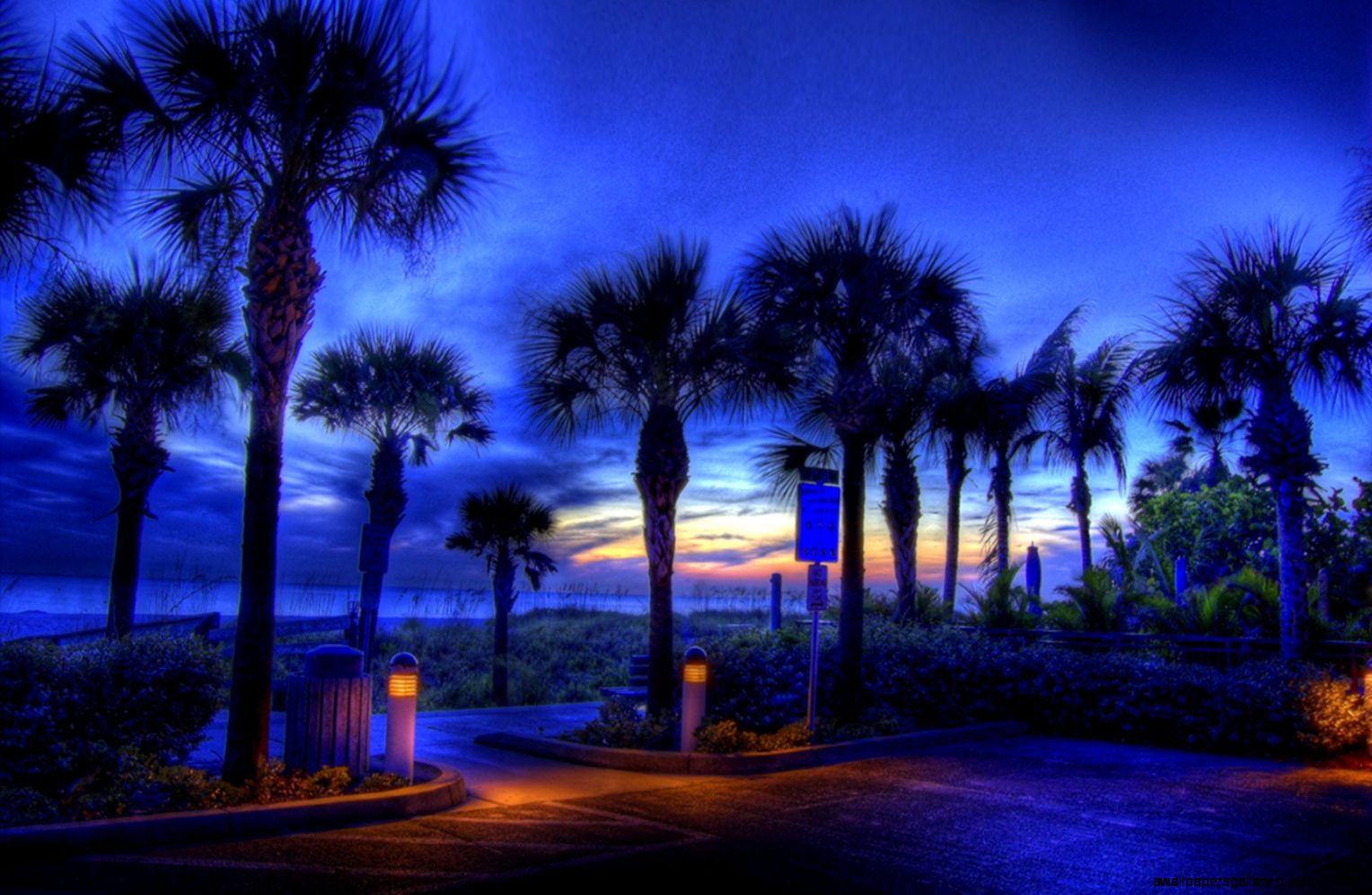 Blue Beach Sunset Wallpaper | Wallpapers Gallery