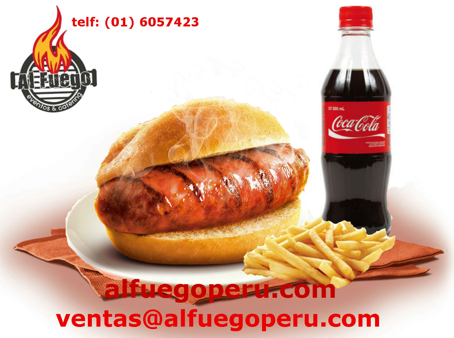 choripanes en promocion: AL FUEGO PERU