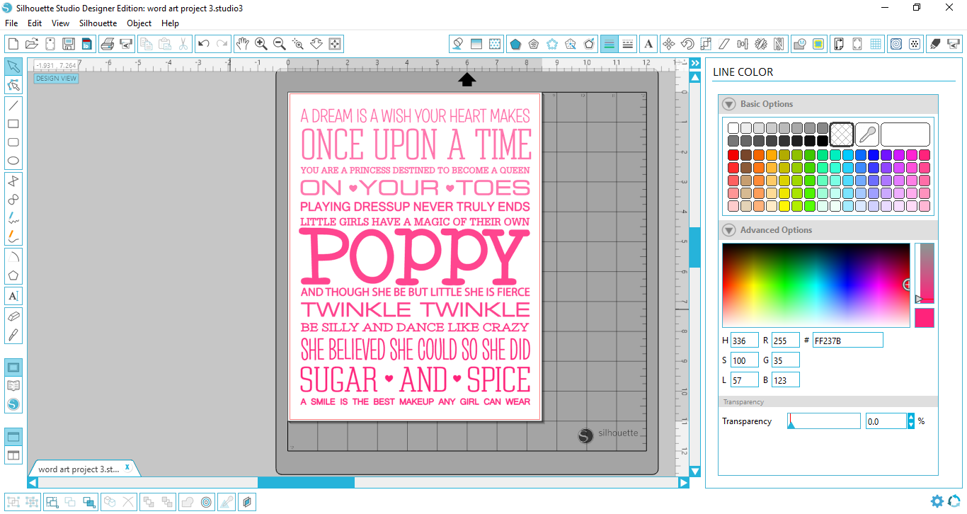Silhouette UK: Word Art, fill patterns and transparency techniques