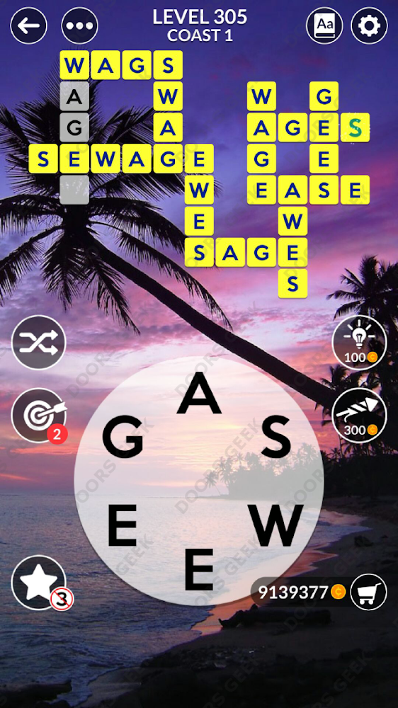 Wordscapes Level 305 Answers ~ Doors Geek