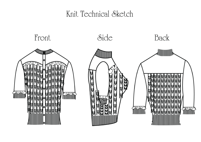 Ilham: Knit Technical Sketch