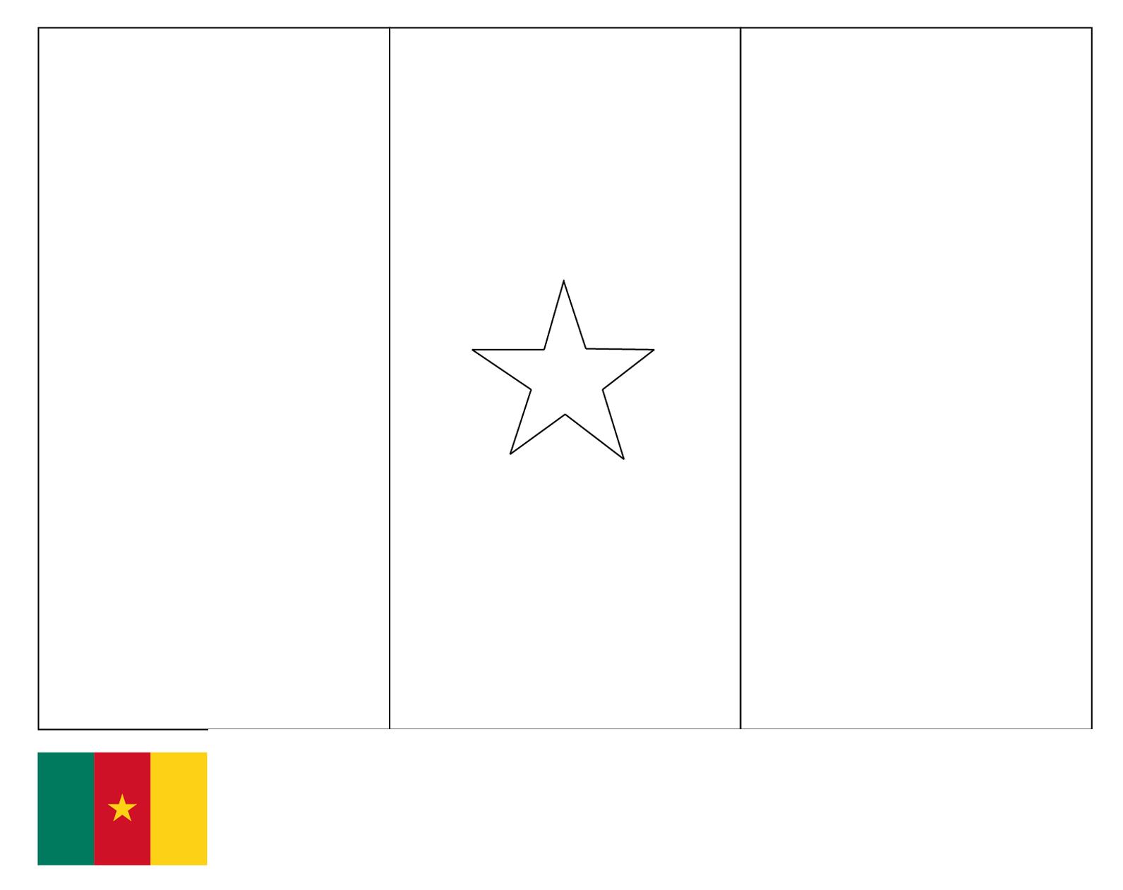 Coloring Page | Flag of Cameroon | Drawing | Outline Vectors | Free ...