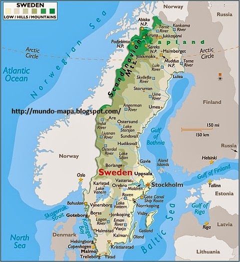 Mapa de Suecia Politico