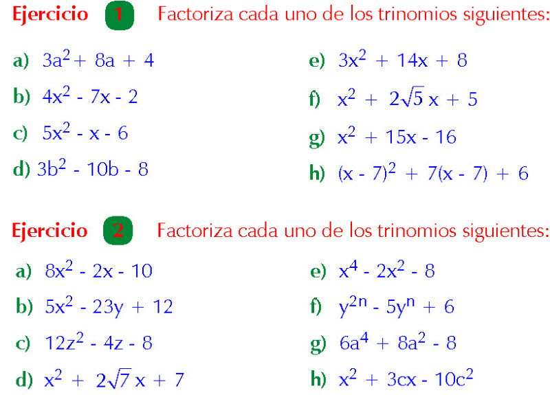 FACTORIZACIÓN POR ASPA SIMPLE PROBLEMAS RESUELTOS Y EJERCICIOS PARA ...