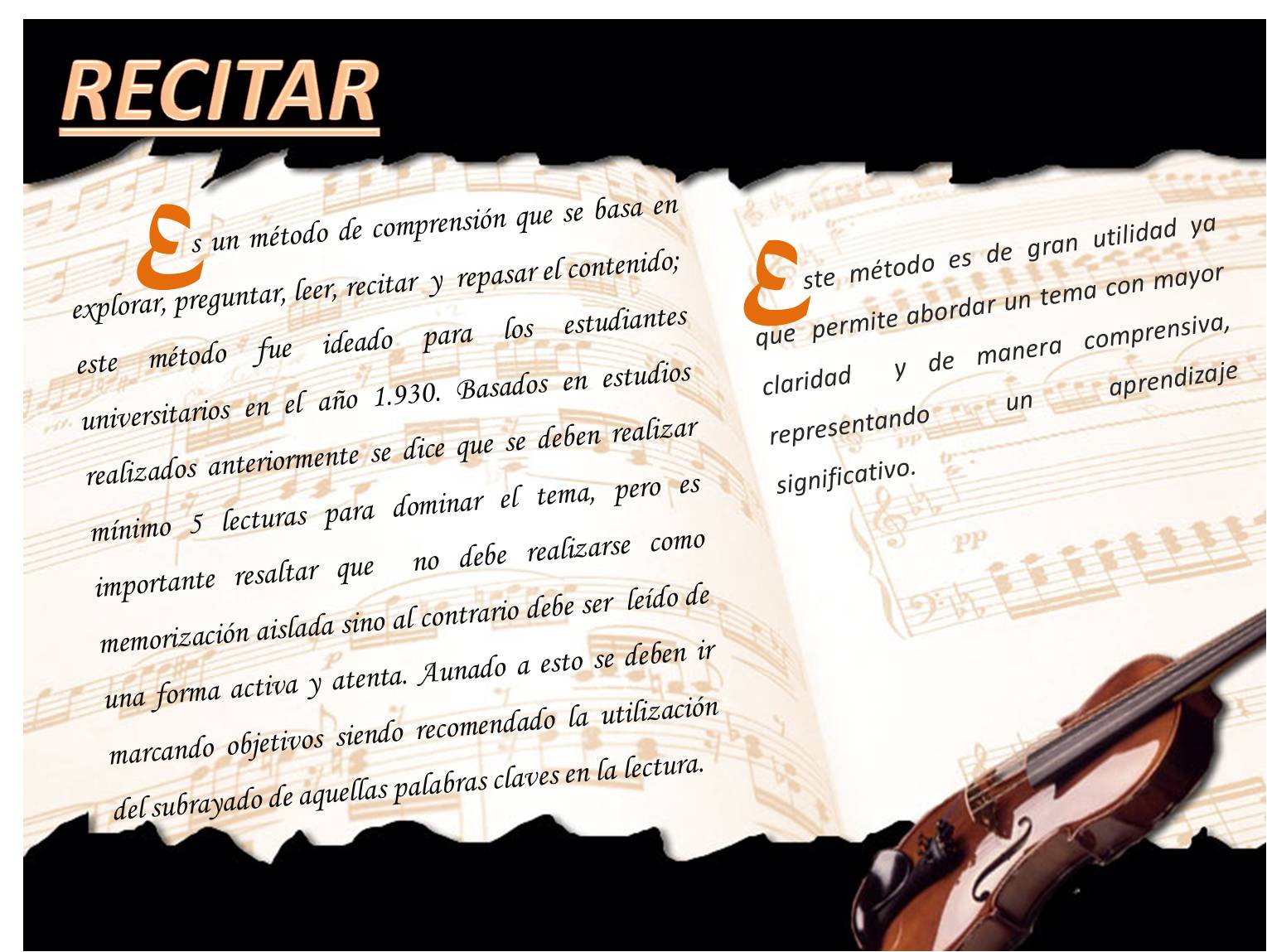 Técnicas de Estudio; El Recitar aplicado a la Música.