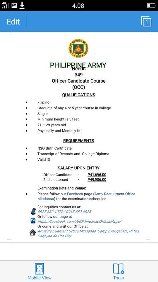 Join The Philippine Army Now! - Cagayan de Oro Today
