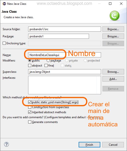 Octaedrus - Capacitaciones y Servicios: Crear el main automáticamente ...