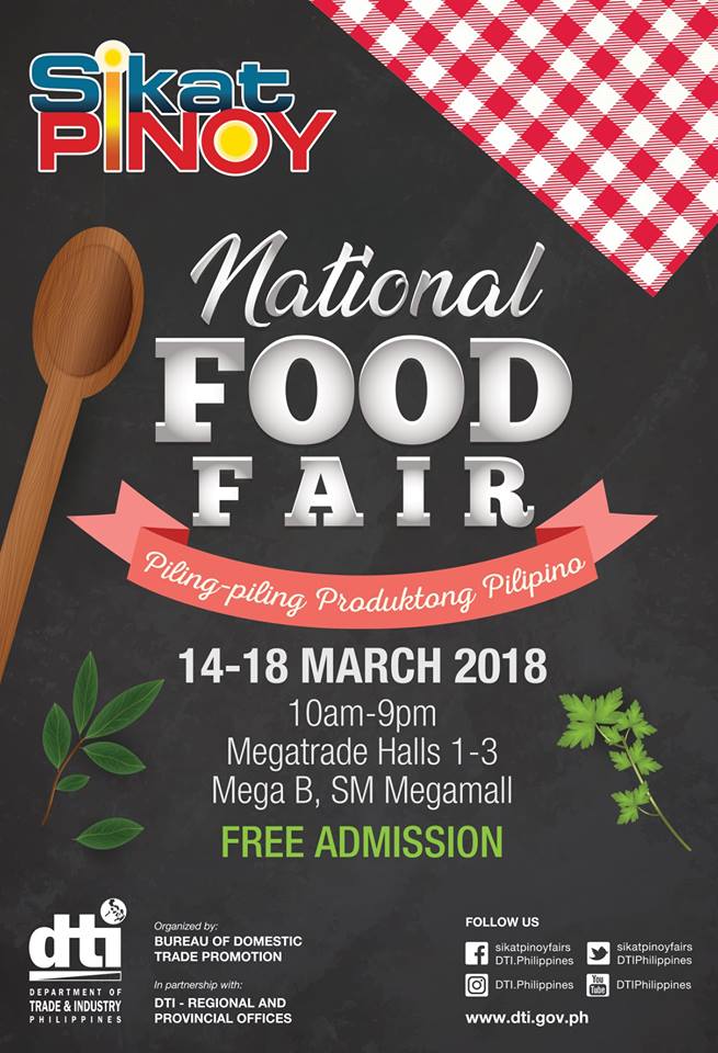 Manila Shopper: Sikat Pinoy National Food Fair at SM Megatrade: March 2018
