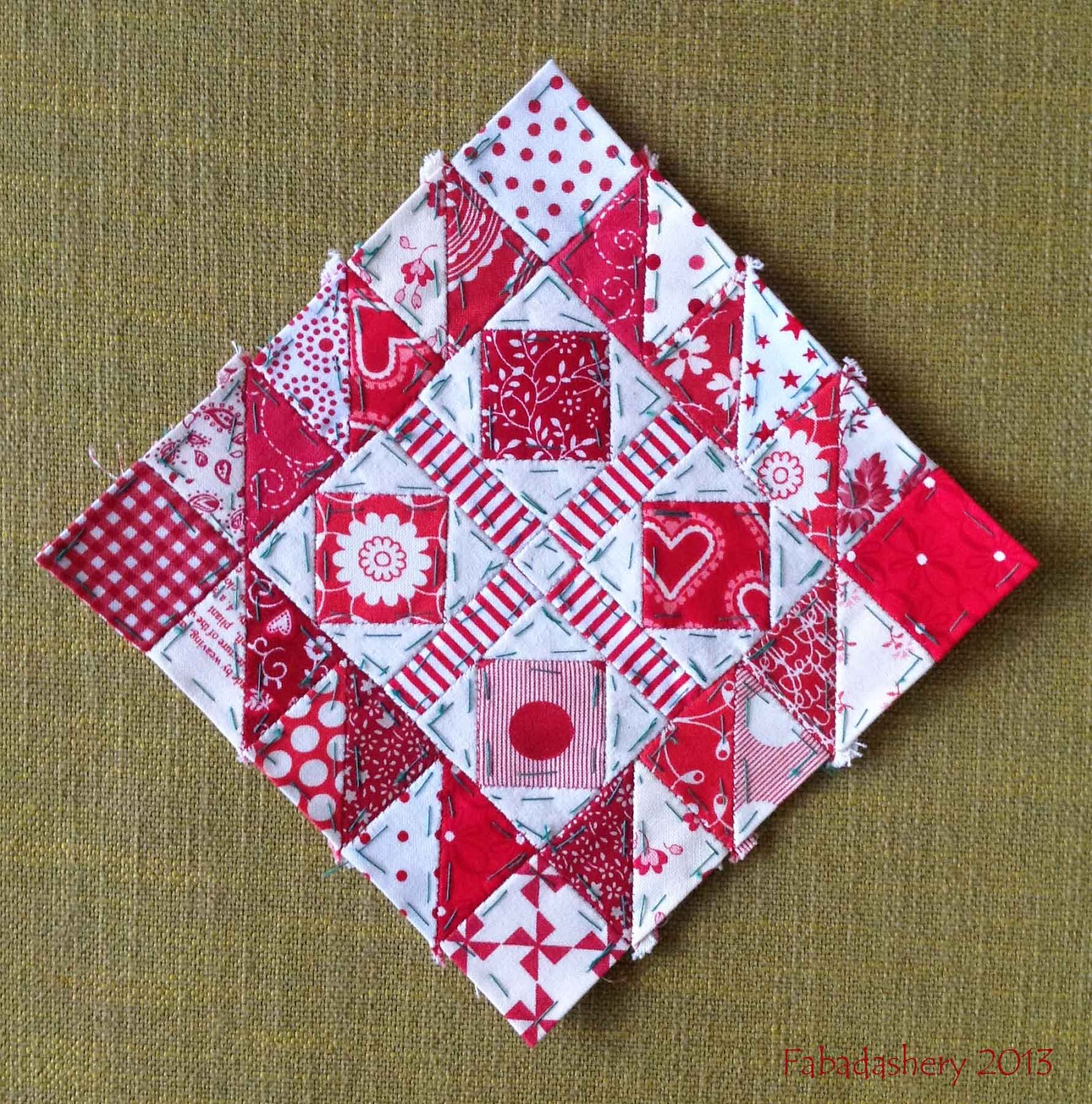 Fabadashery: Nearly Insane Quilt - Block 64, Cornwall Coastal Path