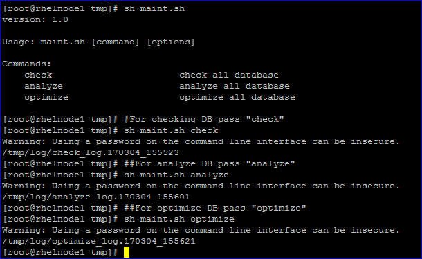 MYSQL Enterprise Solutions: Script for MYSQL maintenance (Check,Analyze ...