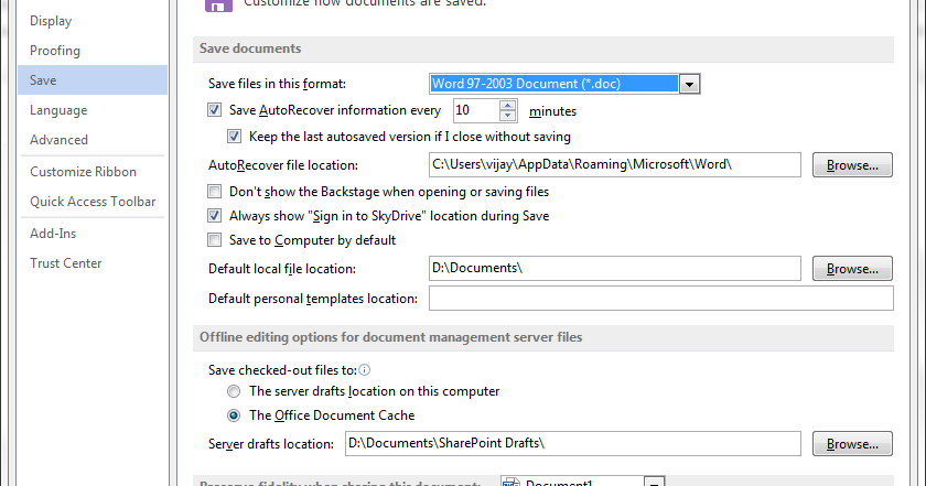 Change Default File Format in Microsoft Office 2007/2010 - blog ...