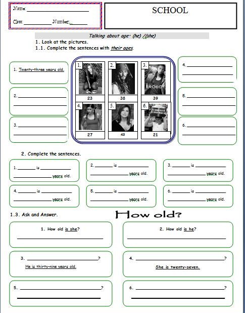 ENGLISH SPOT: Talking about age: worksheet