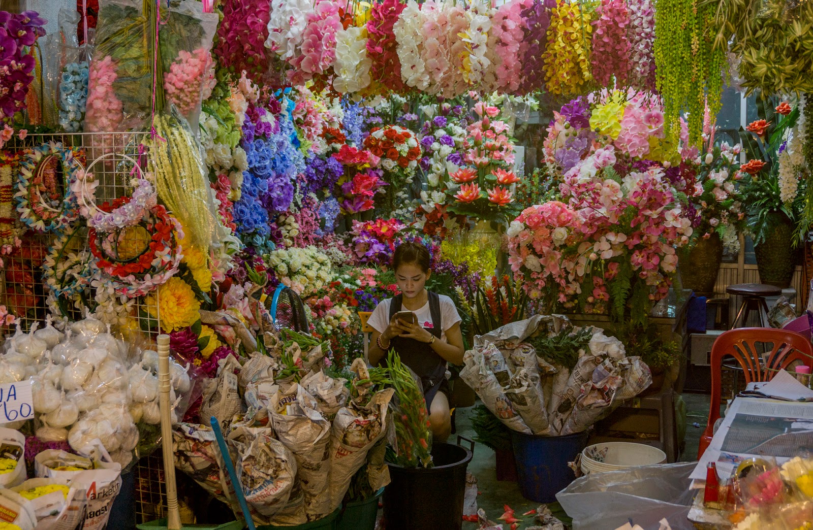 Flower marketplace Bangkok Map