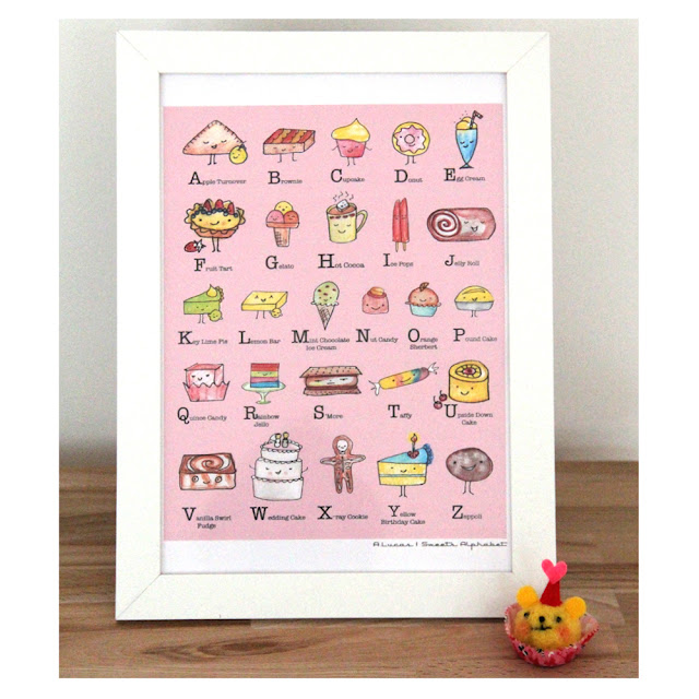 Linzer Lane: Day 8: Kawaii Desserts ABC Art Print Giveaway