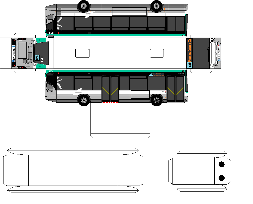 Maquettes matériel RATP: Heuliez Bus GX337 Hybride (RATP)