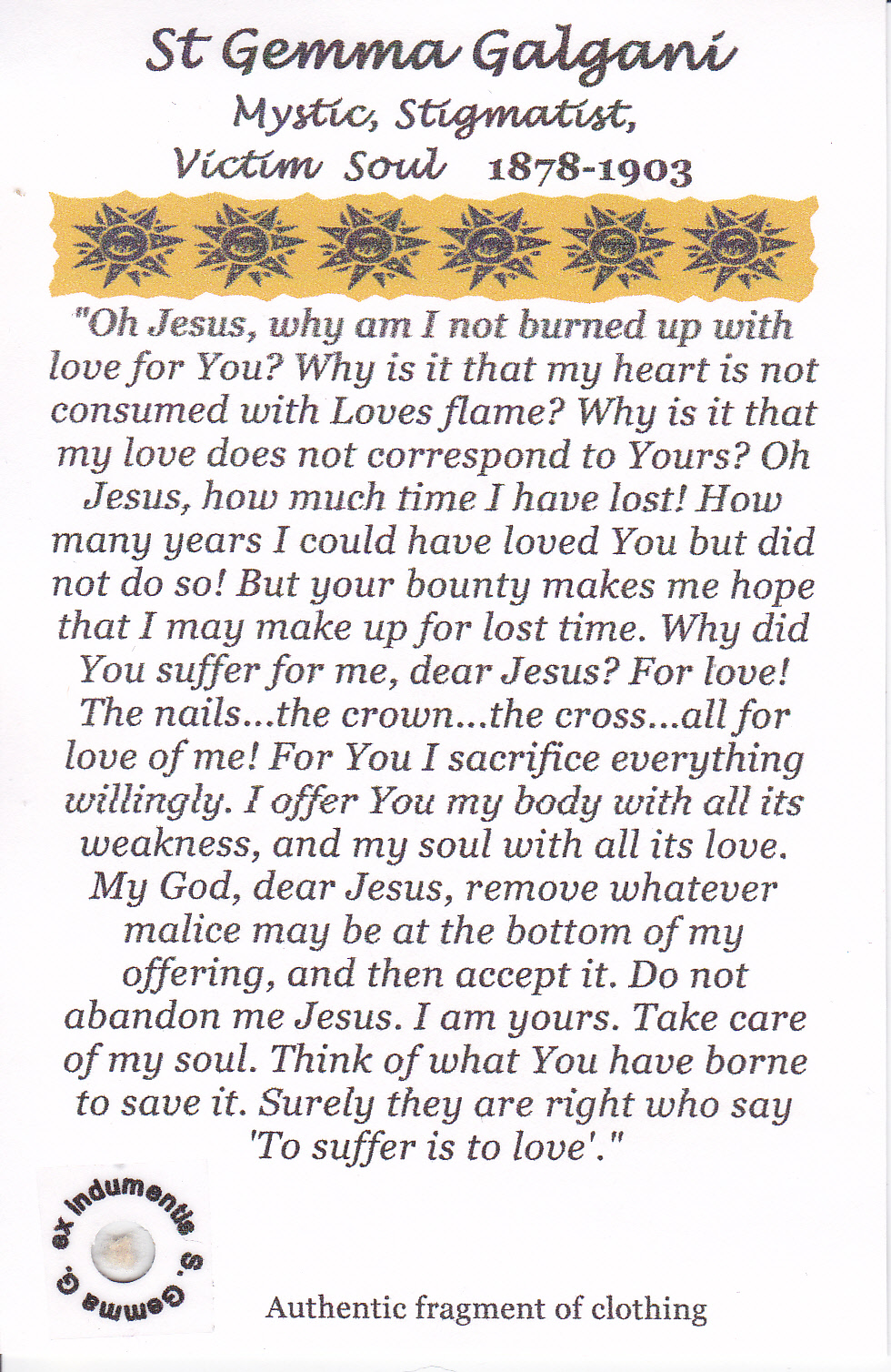 St Gemma Galgani: Passionist Novena to Saint Gemma Galgani