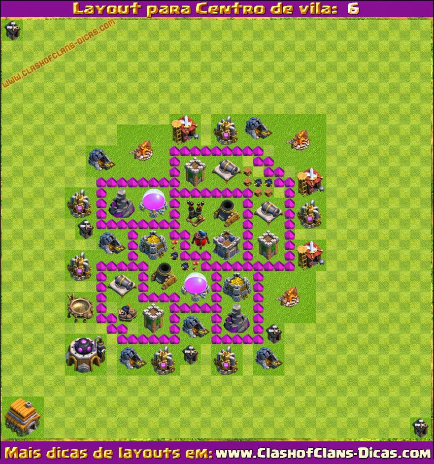 Layouts de Centro de vila 6 para Clash of Clans - Clash of Clans Dicas ...
