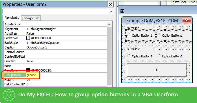 Do My Excel Blog: EXCEL VBA - How to link Option buttons together in a ...