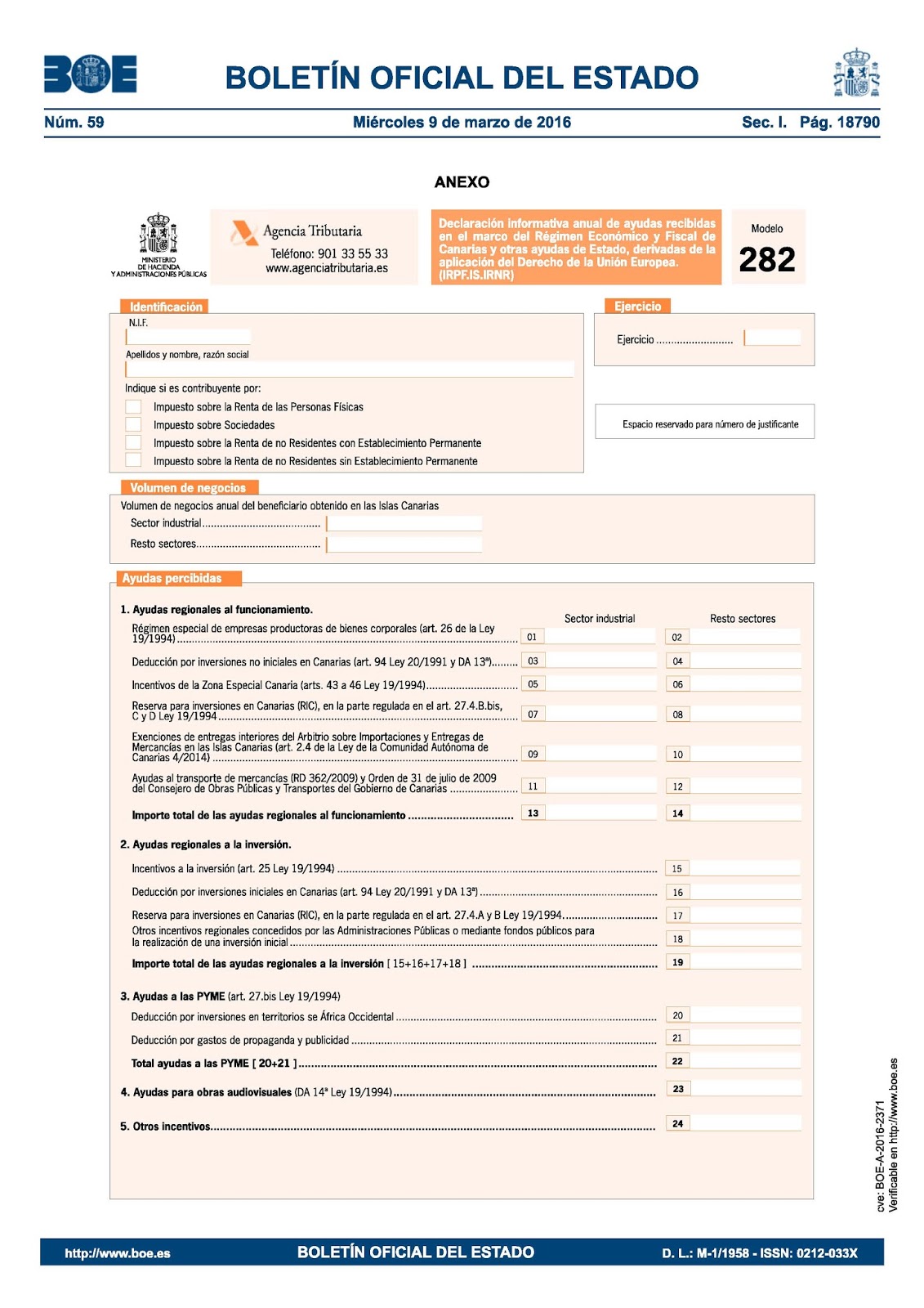 CONOCE TUS IMPUESTOS: MODELO 282: DECLARACION ANUAL DE AYUDAS E INCENTIVOS PERCIBIDOS EN EL REF