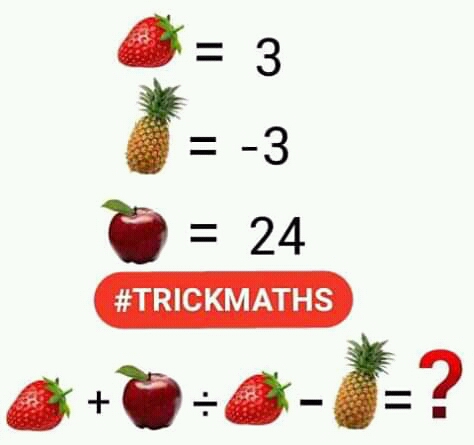 THREE FRUITS MATHS QUESTIONS AND ANSWERS THAT WILL BLOW YOUR MIND.
