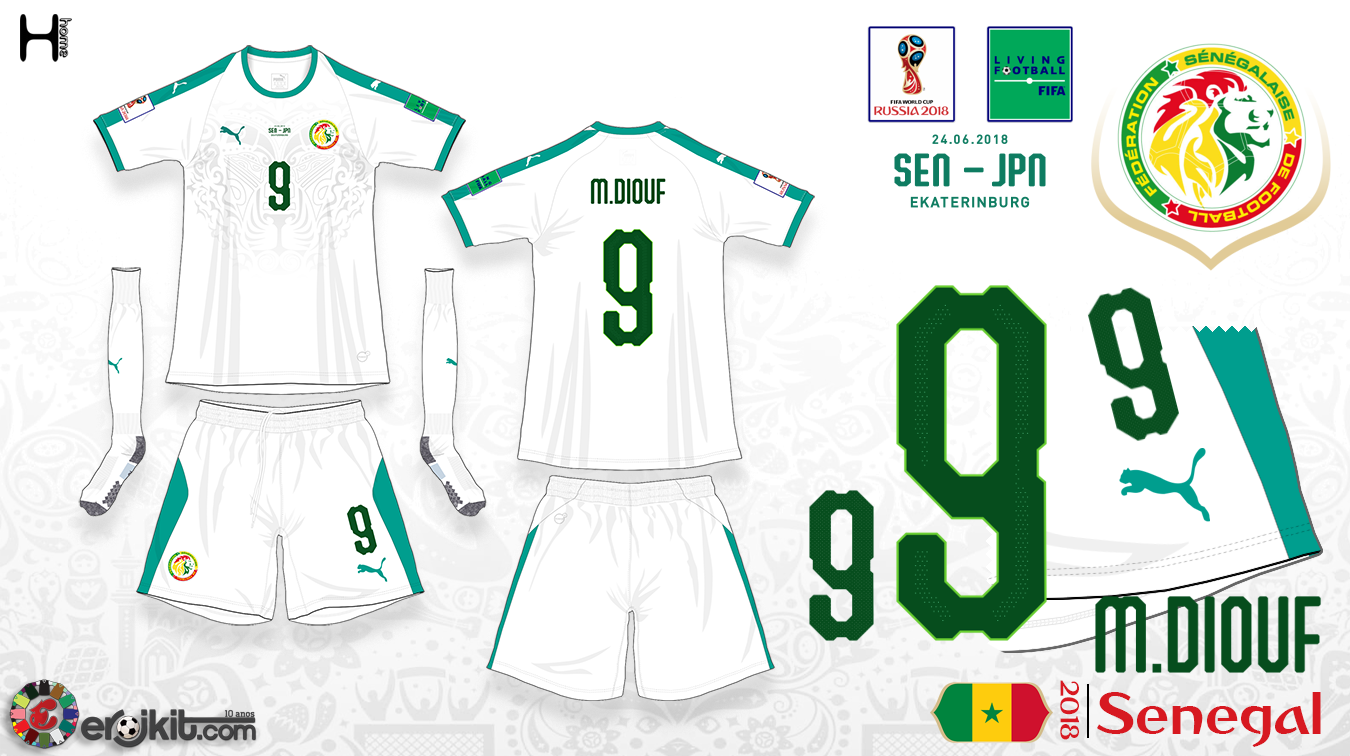 Kit Design, by eroj: 2018 Senegal WC
