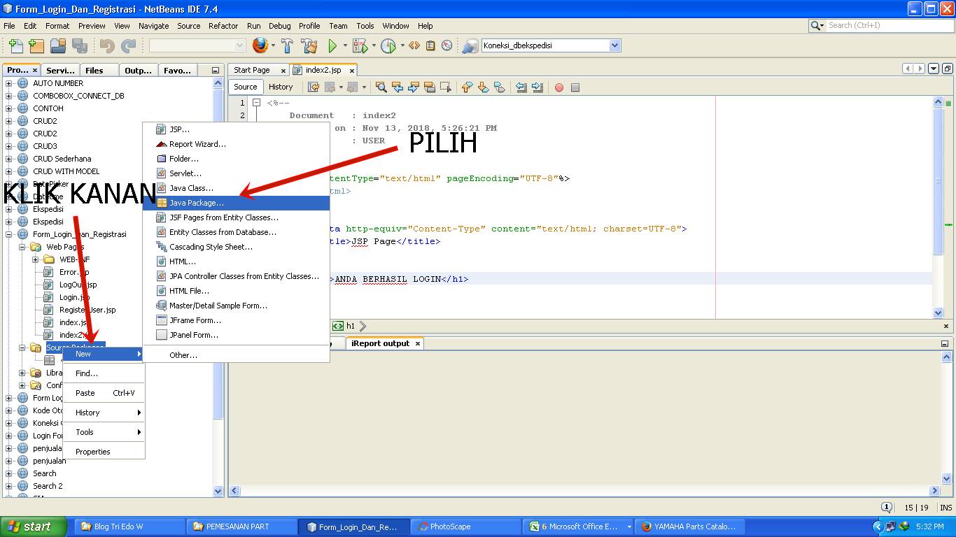 Form Login Dan Registrasi User Menggunakan Java NetBeans IDE 7.4 Dengan Database MySQL