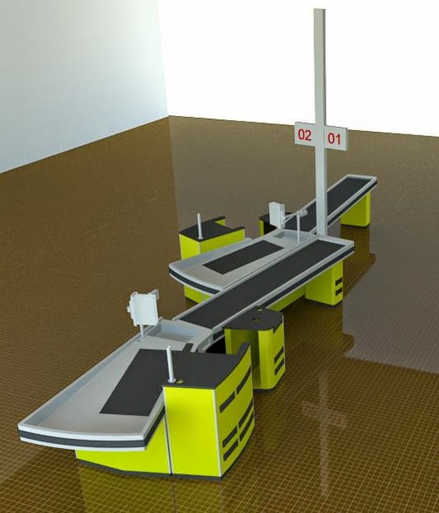 Custom Revit Families: Checkout furniture family / Kasa sprzedażowa