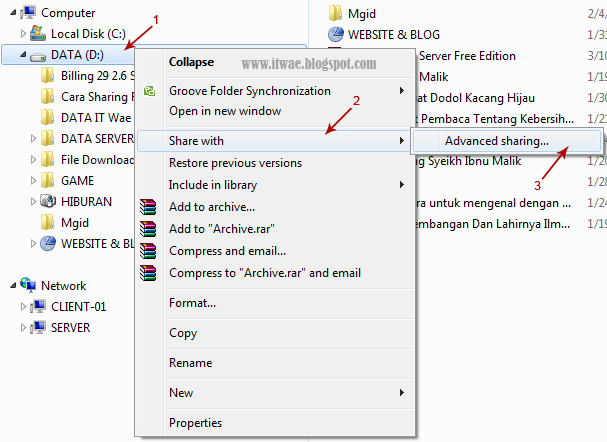 Cara Sharing File Folder Windows 7 / 8 / 10 / Vista - IT Wae