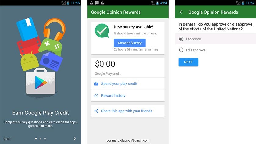 Gagner des sous avec Google Opinion Rewards!