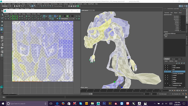 UV Layout in Maya (with Cloak added)