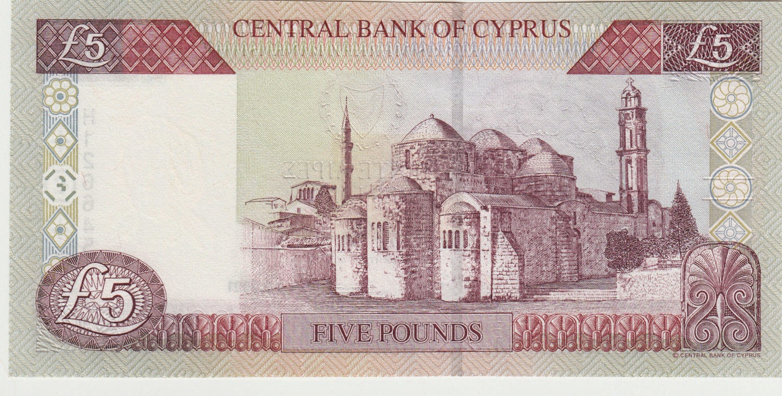Cyprus 5 Pounds banknote 2001|World Banknotes & Coins Pictures | Old ...