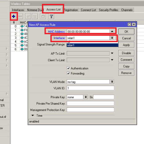Mikrotik Wireless Filtering Mac Address - Belajar Dunia IT