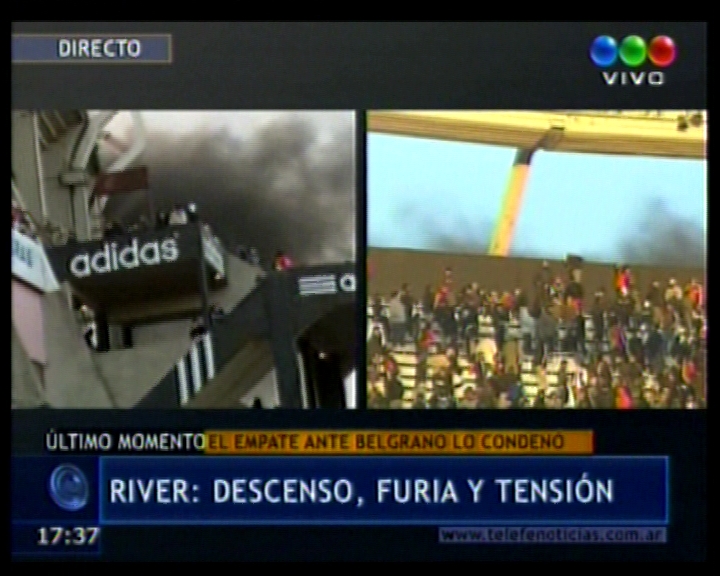 Algunas postales del descenso de River Plate en la TV Argentina | Don ...