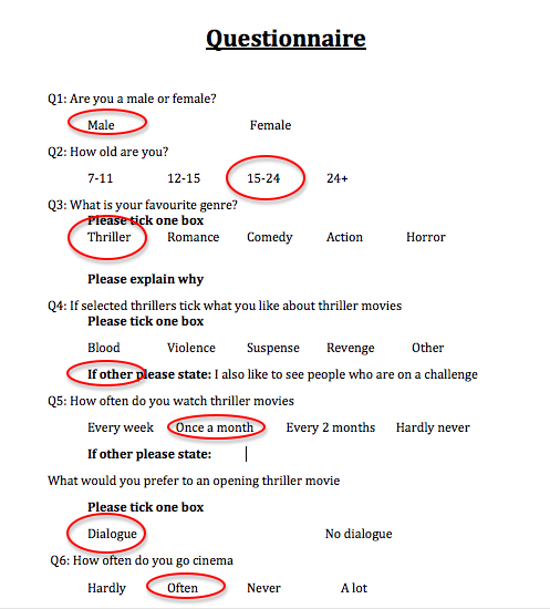 Group 17: Feedback from questionnaire of what people like