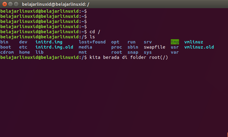 Perintah cd Linux - Belajar Linux Pemula Desktop dan Server