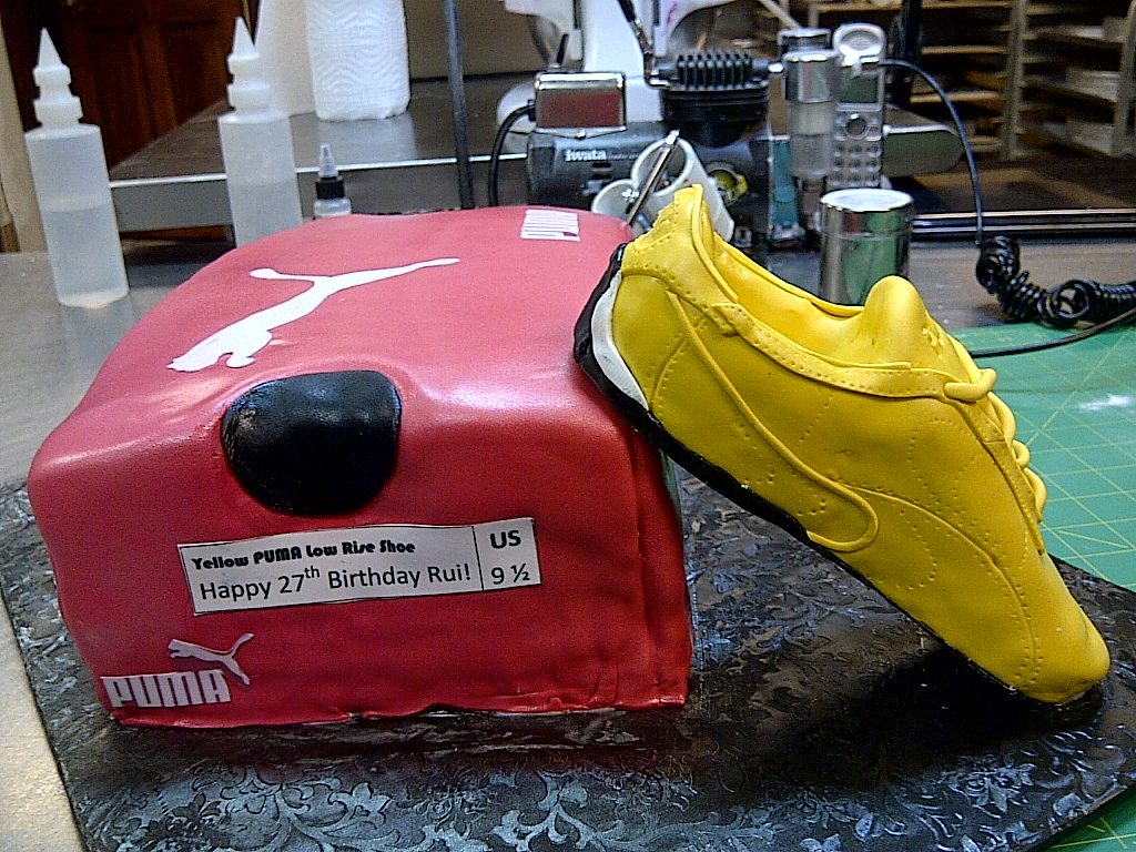 Cakes By Allie: Yellow Puma Sneaker Cake
