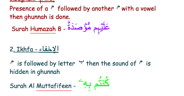 Basic Tajweed - Meem Sakin Rules