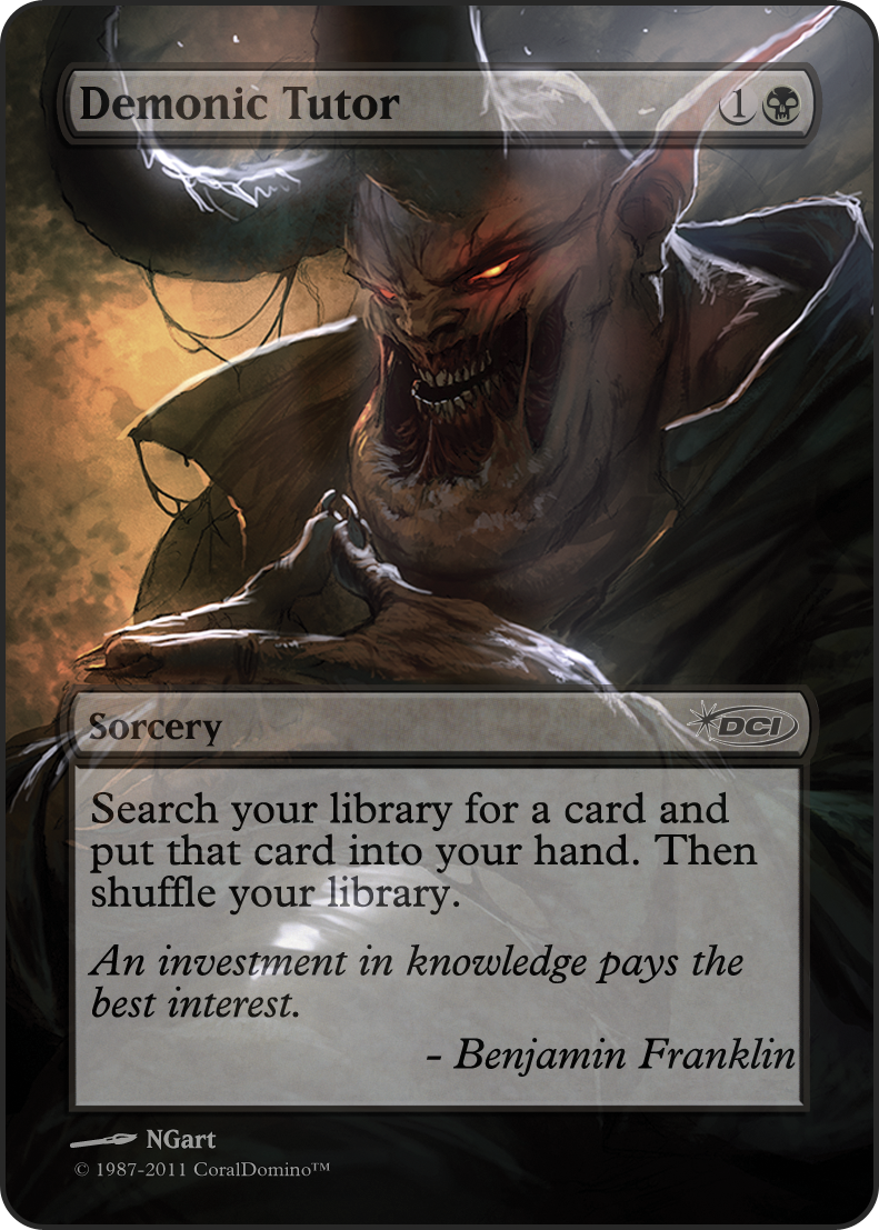 Magic The Gathering Demonic Tutor Proxy | Magic the gathering cards ...