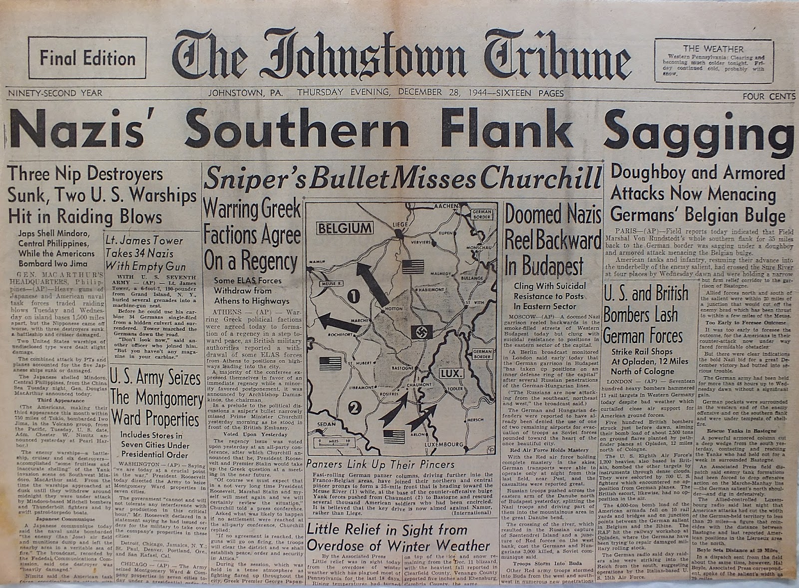 Vintage Johnstown: December 28, 1944: Nazis' Southern Flank Sagging