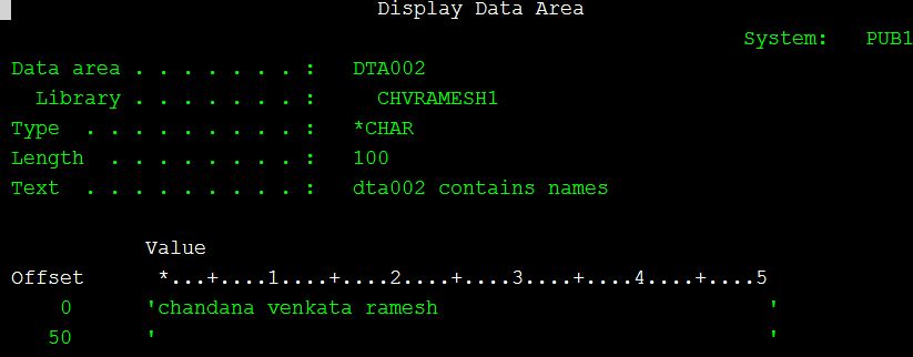 AS 400 Training: DSPDTAARA in as400