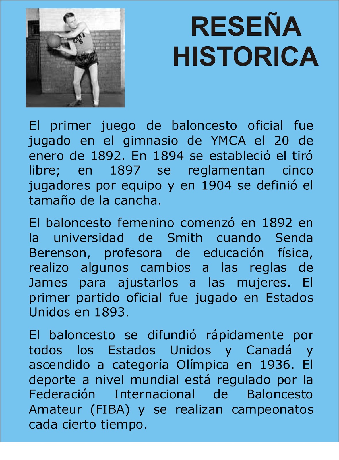 HISTORIA DEL BALONCESTO