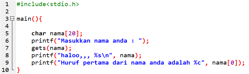 Variabel String dan Gets - Belajar Bahasa C