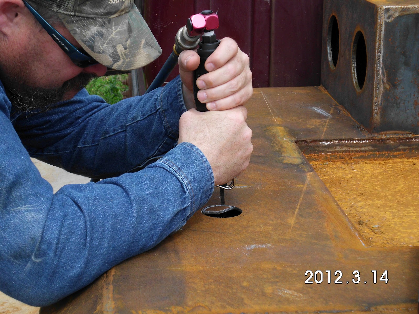 Jay Welding Service: Making the Lead box and Placing machine on bed!