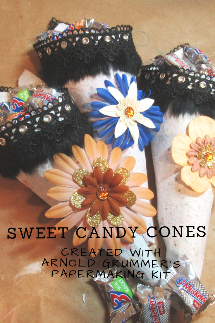Sweet Candy Cones with Handmade Papers