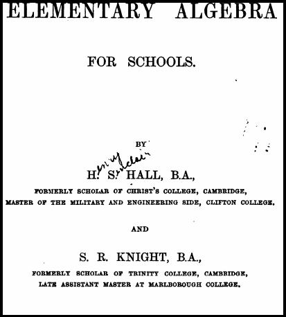 Resourceaholic: Elementary Algebra for Schools
