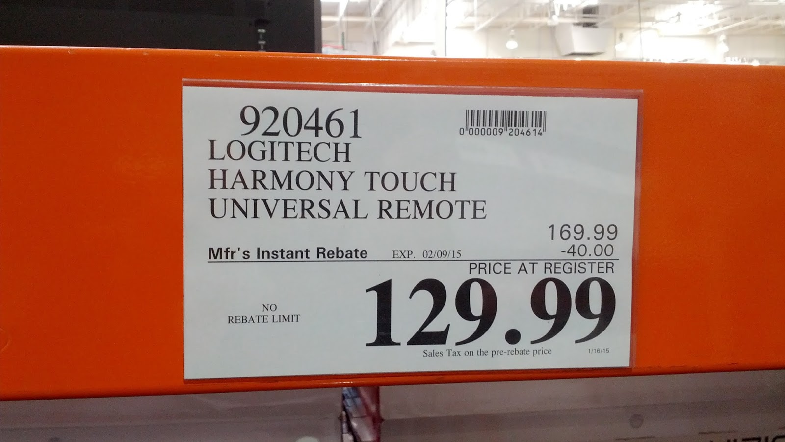 Logitech Harmony Touch Advanced Universal Remote | Costco Weekender