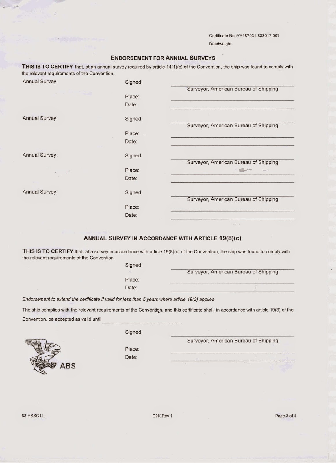 MARINE ENGINEERING: INTERNATIONAL LOADLINE CERTIFICATE