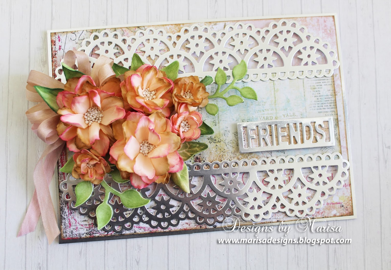 Designs by Marisa: Spellbinders Flowers and Lace Card